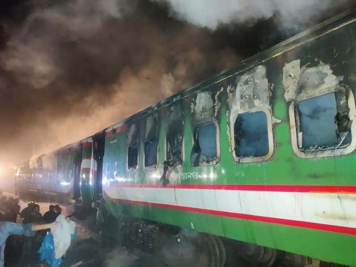 Four killed as intercity train catches fire in Dhaka’s Gopibagh-